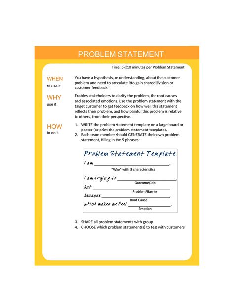 Problem Statement Template Spark Premium Template Template Spark