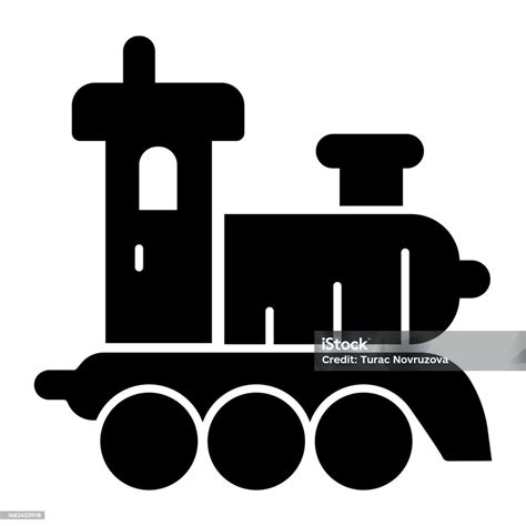 증기 기관차 솔리드 아이콘 어린이 장난감 개념 흰색 배경에 기차 장난감 기호 문자 모양 스타일의 모바일 개념 웹 디자인의 증기 기관차 아이콘 벡터 그래픽 0명에 대한 스톡