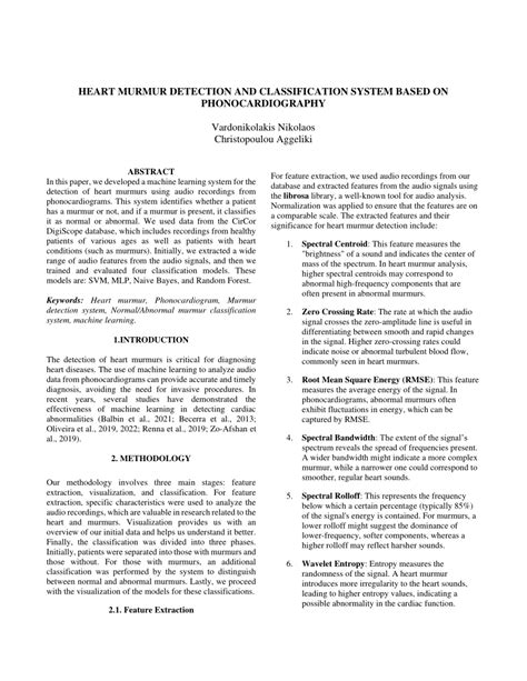 Pdf Heart Murmur Detection And Classification System Based On Phonocardiography