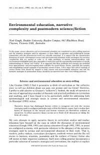 Pdf Environmental Education Narrative Complexity And Postmodern Sciencefiction