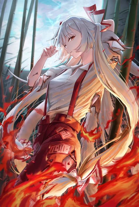 Fujiwara No Mokou Touhou Drawn By Tiokun7 Danbooru
