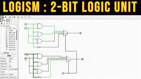 2 bit logic unit in logisim youtube