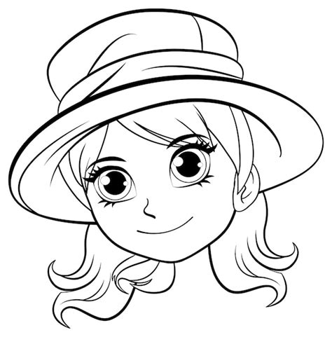 Jolie Femme Portant Un Chapeau Vecteur Gratuite