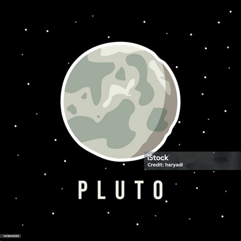 Pluto Planet Vector Graphic Template Galaxy Space Objects Illustration