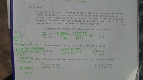 Determine The Factor Of Safety Against Sliding 8 S 4 8×1 F 313 92kn 2