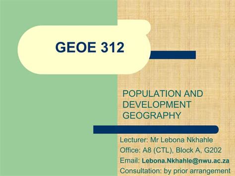 Population And Developmental Geography Ppt