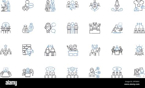 Partnership Teamwork Line Icons Collection Collaboration Synergy