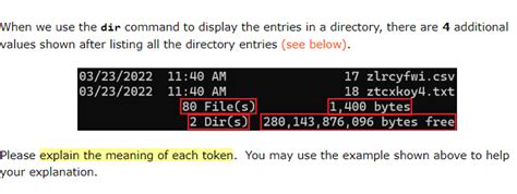 Solved When We Use The Dir Command To Display The Entries In Solved When We Use The Dir Command To Display The Entries In