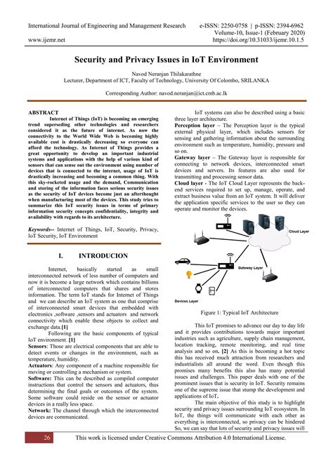 Security And Privacy Issues In Iot Environment Pdf
