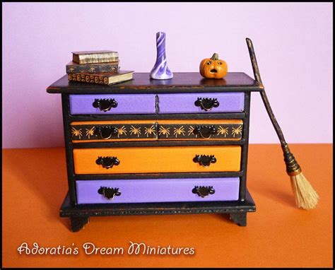 Dollhouse Halloween Miniature Chest Of Drawers 1 12 Scale Dollhouse