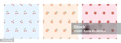 체리 딸기 복숭아의 완벽 한 패턴 귀여운 과일 프린트 아이들을 위한 육즙이 많은 여름 패턴 딸기가 있는 카와이 패턴 벽지 템플릿 커버 포장 전화 케이스 인쇄물 0명에 대한