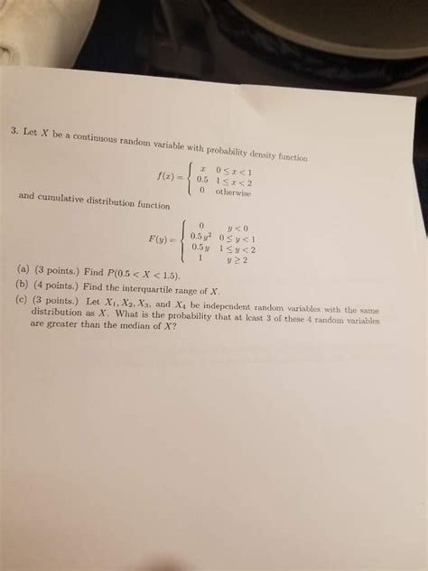 Solved 3 Let X Be A Continuous Random Variable With