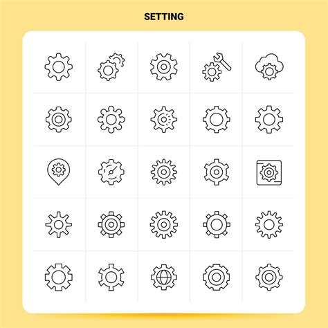 Outline 25 Setting Icon Set Vector Line Style Design Black Icons Set Linear Pictogram Pack Web