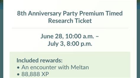 All Timed Research Tasks And Rewards Pokémon Go 8th Anniversary Party