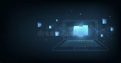 Document Management And Digital Document Paperless Operation Concept Stock Vector Illustration