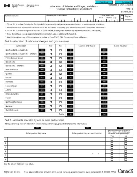 Form T5013 Schedule 5 Fill Out Sign Online And Download Fillable Pdf Canada Templateroller