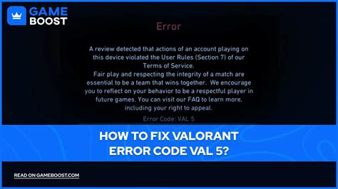 How To Fix Valorant Error Code Val 5