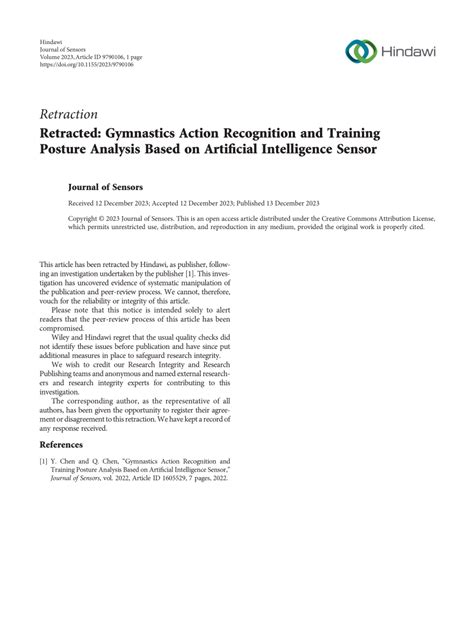 Pdf Retracted Gymnastics Action Recognition And Training Posture Analysis Based On Artificial