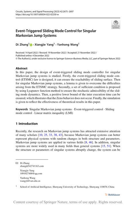 event triggered sliding mode control for singular markovian jump systems
