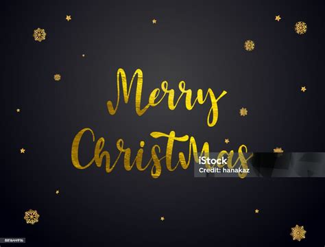 메리 크리스마스 손으로 그린된 골드 텍스트 글꼴 형식 구성 크리스마스 카드 배너 또는 포스터 디자인에 흰색 그림 벡터 배경 인사말 문자 서 예 0명에 대한 스톡 벡터 아트