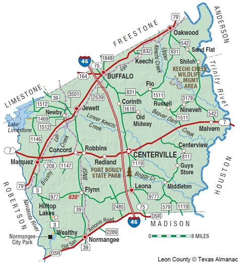 Leon County Map Texas Emma Norina