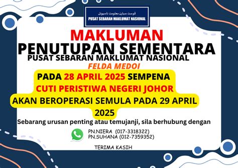 Cuti Peristiwa Negeri Johor Nadi Felda Medoi