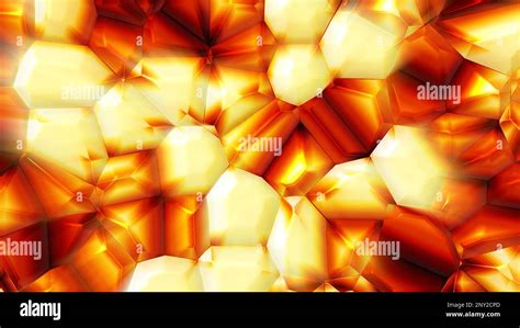 Orange Light Background Motion Three D Animation With Small Pieces Of Glass That Rotate In