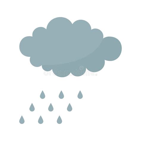Vector Illustration Of A Rainy Cloud Stock Vector Illustration Of Nature Isolated 258693219