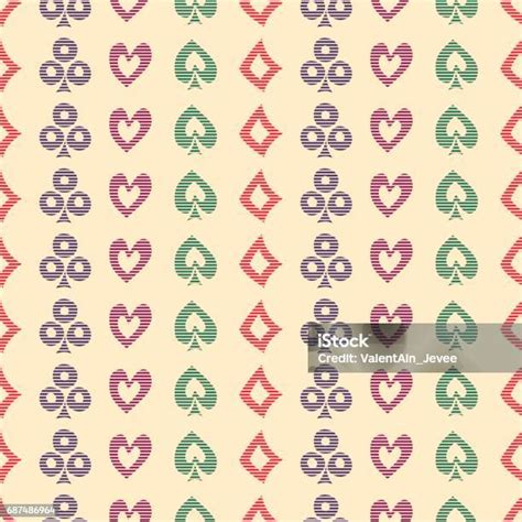 원활한 벡터 패턴 연주회 카드의 아이콘입니다 노란색 배경으로 그려진된 기호 손 장식 반복 장식입니다 일련의 게임 및 도박 원활한 벡터 패턴 가능성에 대한 스톡 벡터 아트 및