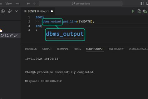 Logins Tns Dbmsoutput And Dates In Sqldev For Vs Code