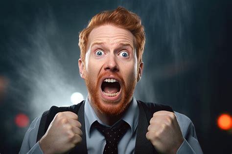 Portrait Of Man Freaking Out Premium Ai Generated Image