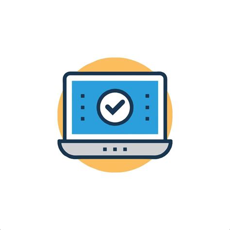 A Laptop With A Check Mark On It Vector Art At Vecteezy