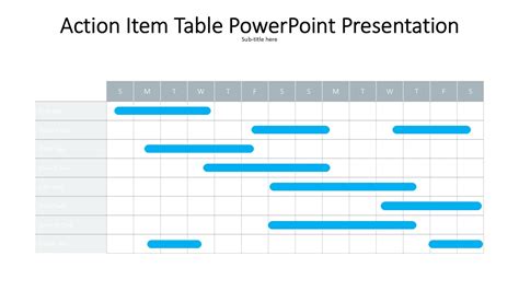 Action Item Table Powerpoint Presentation Pptuniverse