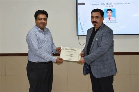 Abdul Ghaffar Sangrasi On Linkedin Receiving Best Employee Appreciation Certificate From Dr