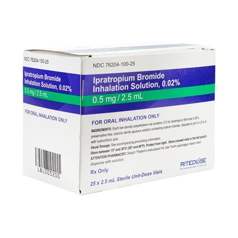 Ipratropium Bromide 0 02 Inhalation Solution Unit Dose Vial 2 5 Ml
