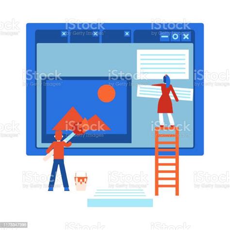 웹 사이트 디자인 개발의 과정 고립 된 평면 만화 벡터 일러스트 레이션 Html에 대한 스톡 벡터 아트 및 기타 이미지 Html 개념 개발 Istock