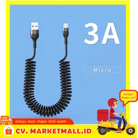 Jual Kabel Data Micro USB Multifungsi Telescopic Kable Charger 3A Fast Charging Micro USB Spring