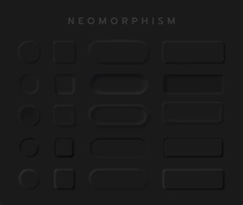 Black Button Neumorphism Design Elements Vector Set Button And Element For Ui Web Design Or