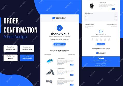 Premium Vector E Commerce Order Confirmation Email Template Design