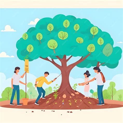 Premium Ai Image World Environment Day World Environments Day Trees Care Flat Cartoon