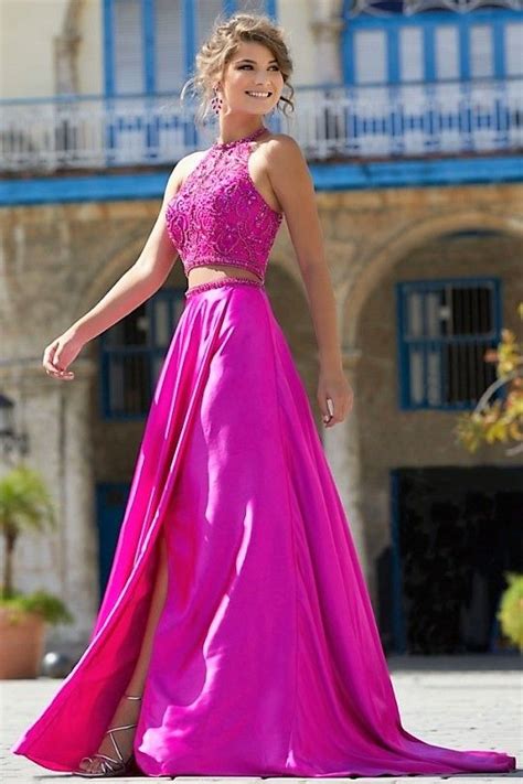 Prom Dresses 2023 2 Peice Cropped Prom Dresses Prom Crop Top Dresses
