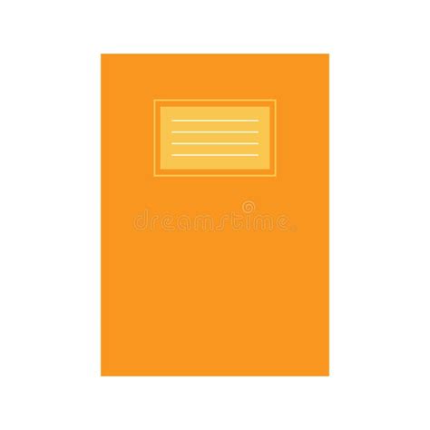 Orange School Notebook Illustration School Supply Flat Design Office Stationery And School