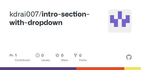 github kdrai007 intro section with dropdown