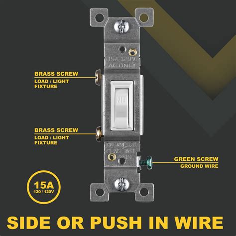 Faith White Toggle Light Switch Single Pole Standard Wall Switch 15 Amp Switch Toggle