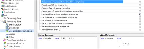 C Resharper 71 Object Initializer Formatting Stack Overflow