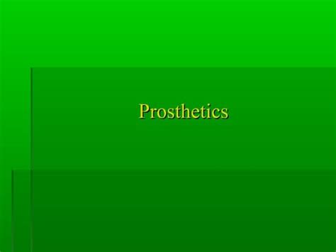 Prosthesis Pdf