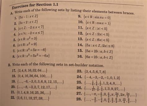 Solved Exercises For Section A Write Each Of The Chegg Com