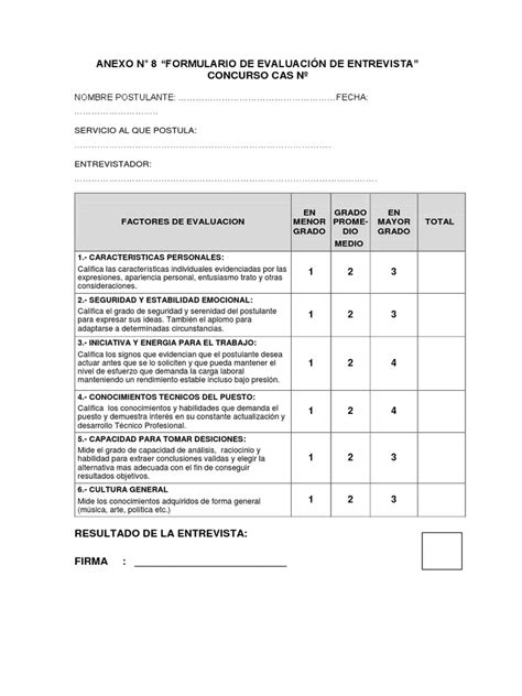 08 Formulario De Evaluacion Pdf
