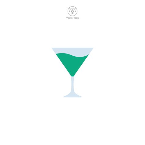 Cocktail Glass Icon Symbol Vector Illustration Isolated On White