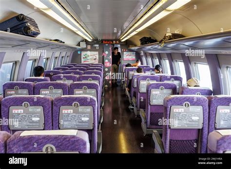 Interior Of A Shinkansen Hello Kitty Train Type 500 High Speed Train Of